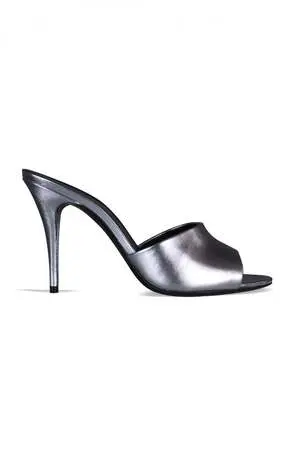 Saint Laurent La 16 Mules - Silver