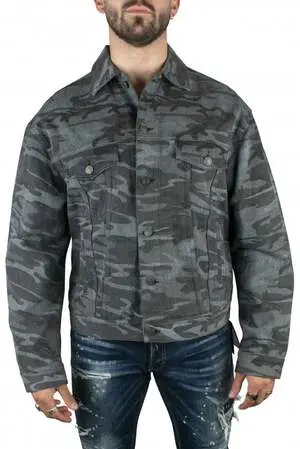 Balenciaga Camouflage Print Denim Jacket