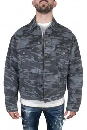 Balenciaga Camouflage Print Denim Jacket