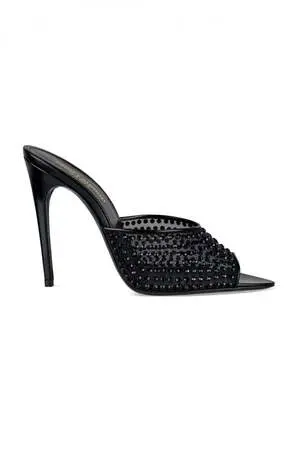 Saint Laurent Blonde Mules - Black