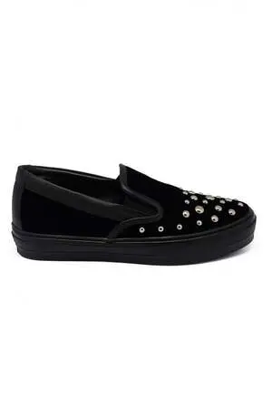 FERRAGAMO Velvet Slip-on - Black