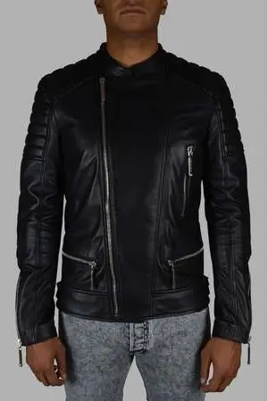 Philipp Plein Leather Biker Jacket