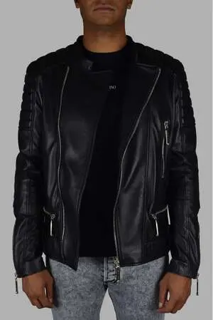 Philipp Plein Leather Biker Jacket
