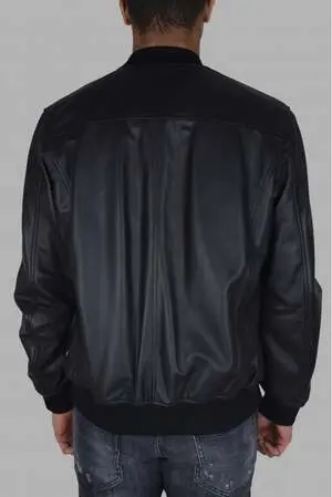 Philipp Plein Leather Bomber Jacket