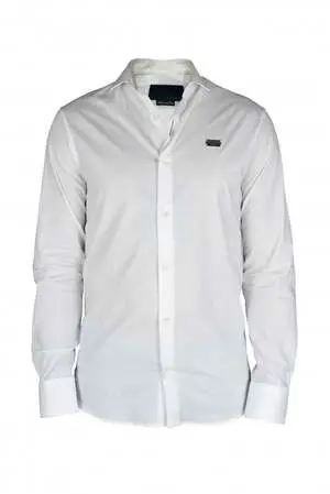 Philipp Plein Diamond Cut Ls Iconic Shirt - White