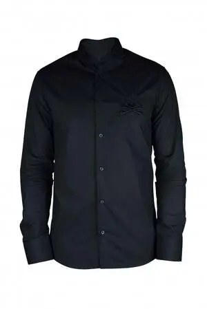 Philipp Plein Diamond Cut Ls Skull Shirt - Black