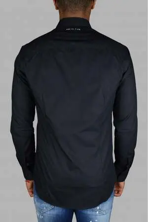 Philipp Plein Diamond Cut Ls Skull Shirt