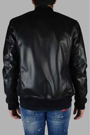 Philipp Plein Leather Bomber Jacket