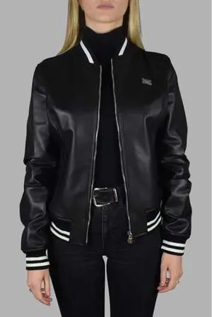Philipp Plein Leather Bomber Jacket