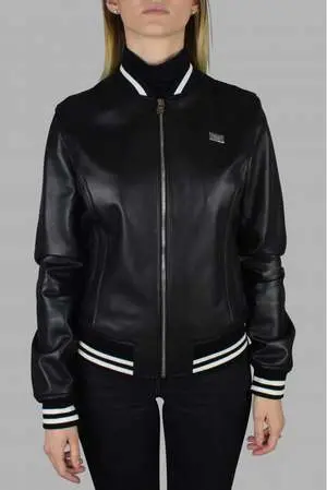 Philipp Plein Leather Bomber Jacket