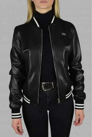 Philipp Plein Leather Bomber Jacket