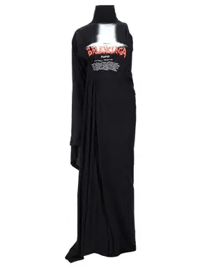 Balenciaga Long Draped "the Door" Dress - Black