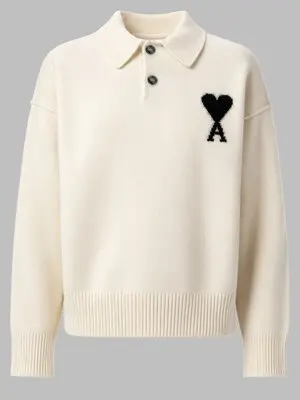 AMI Paris Polo In Maglia Con Logo