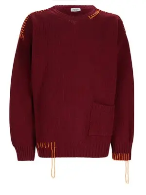 AMISH SUPPLIES Maglia "crew Crop" In Lana - Bordeaux