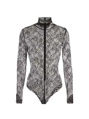 Valentino Garavani Lace Turtleneck Bodysuit - Black