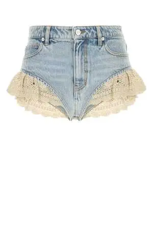 FRAME Crochet Denim Shorts