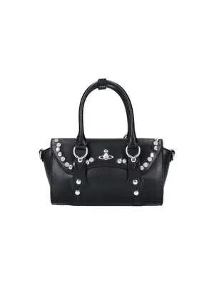 VIVIENNE WESTWOOD Studded Leather Top Handle Satchel