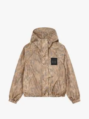 GANNI Recycled Polyamide Hooded Jacket With Front Zip & Drawstring Hem