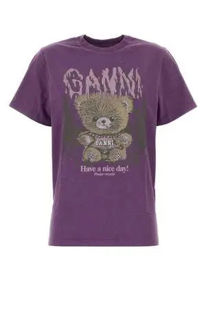 GANNI Heavy Relaxed T-shirt With Teddy Graphic