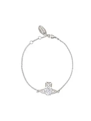VIVIENNE WESTWOOD Crystal Heart Charm Bracelet - Silver
