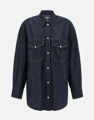 Khaite Point-collar Denim Shirt - Blu