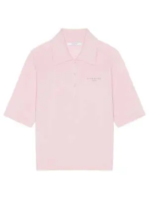 Givenchy Polo Button-down Collar Shirt With Tonal Embroidered Signature