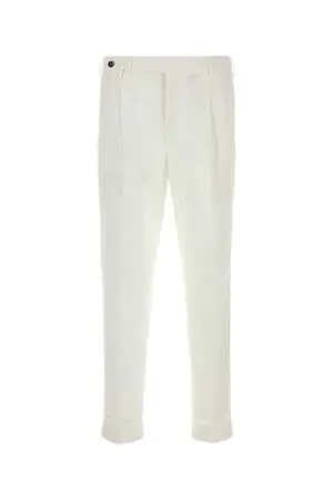 PT TORINO Stretch Cotton Trousers - White