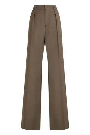 Saint Laurent Pleated High-waist Wide-leg Wool Trousers