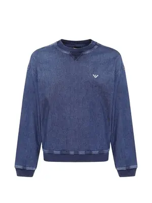 Emporio Armani Cotton Crewneck Sweatshirt - Blue