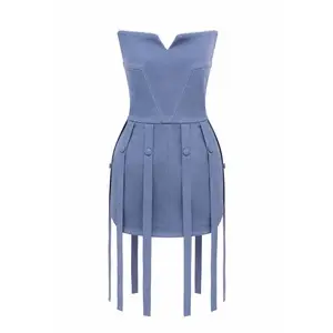 KHRIS K Denim Mini Dress