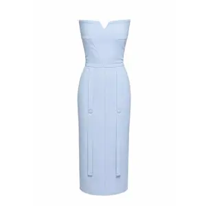 KHRIS K Khris Denim Midi Dress - Blue