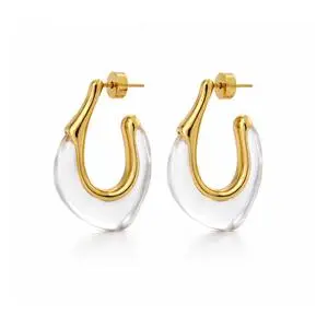 HYE JANE JEWELRY Gaia Resin Hoop Earrings - White