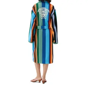 Versace Striped Terry Medusa Robe