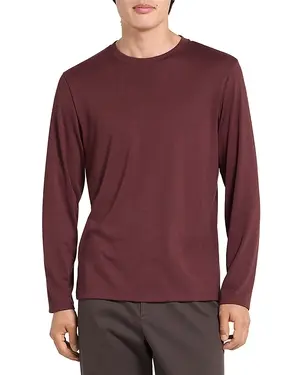Theory Essential Relaxed Fit Long Sleeve In Anemone Milano - Deep Auburn