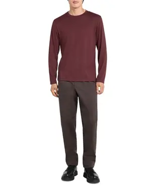 Theory Essential Relaxed Fit Long Sleeve In Anemone Milano - Deep Auburn