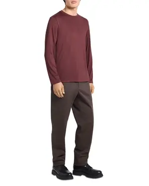 Theory Essential Relaxed Fit Long Sleeve In Anemone Milano - Deep Auburn