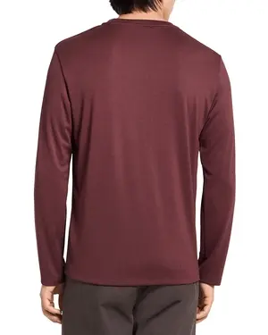 Theory Essential Relaxed Fit Long Sleeve In Anemone Milano - Deep Auburn