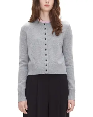 Theory Cashmere Crewneck Cardigan - Husky
