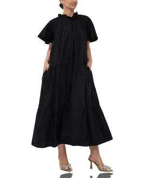MARIELLE STOKKELAAR Filippa Smocked Cotton Maxi Dress