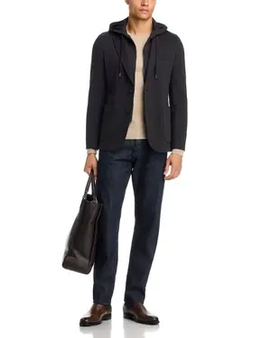 BOSS Hanry Slim Fit Sport Coat And Removable Drawstring Bib Hoodie
