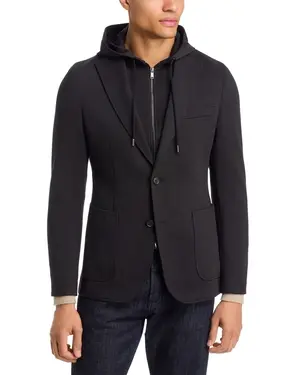 BOSS Hanry Slim Fit Sport Coat And Removable Drawstring Bib Hoodie