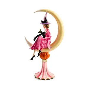 MACKENZIE-CHILDS Glam 'o' Ween Witch On Moon Figurine - Multi
