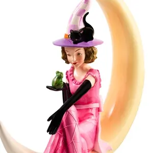 MACKENZIE-CHILDS Glam 'o' Ween Witch On Moon Figurine
