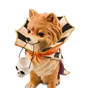 MACKENZIE-CHILDS Trick Or Treat Pomeranian Dog Figurine