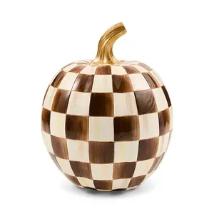 MACKENZIE-CHILDS Chocolate Check Small Pumpkin - Multi