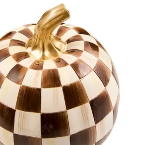 MACKENZIE-CHILDS Chocolate Check Small Pumpkin