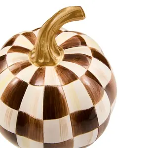 MACKENZIE-CHILDS Chocolate Check Mini Pumpkin