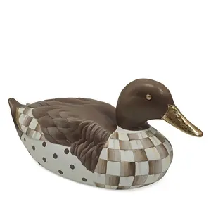 MACKENZIE-CHILDS Check Mallard Duck Figurine - Mocha