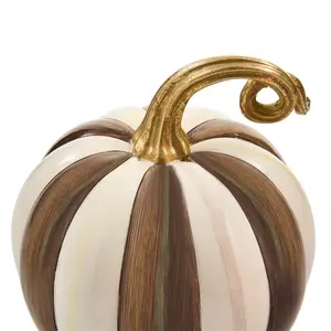 MACKENZIE-CHILDS Chocolate Stripe Mini Pumpkin