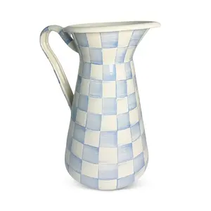 MACKENZIE-CHILDS Check Large Pitcher - Sky
